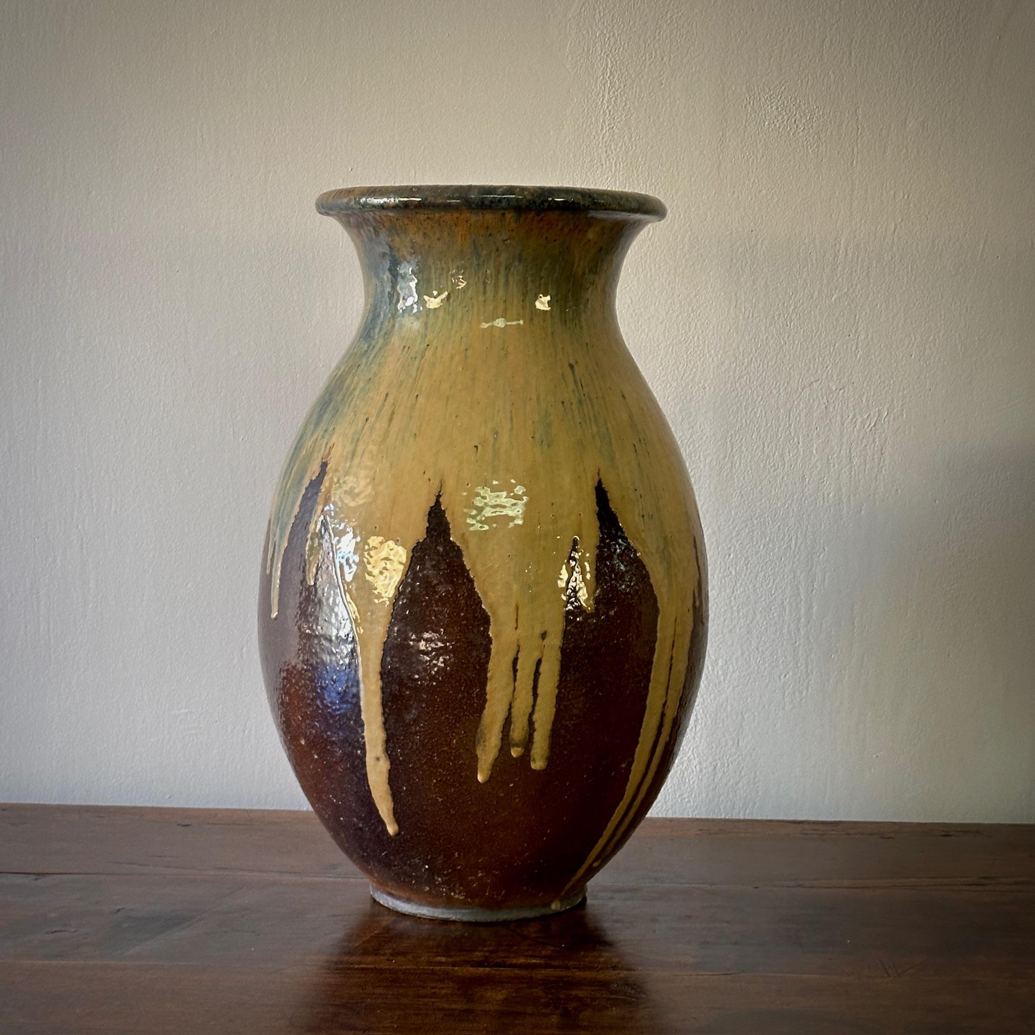 Stoneware Glazed Vase For Sale at 1stDibs
