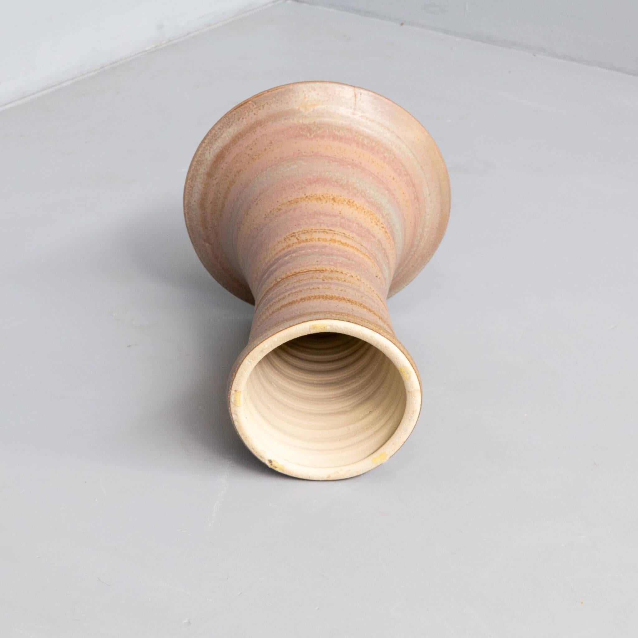 Stoneware Handmade Midcentury Vase Set/3 For Sale at 1stDibs