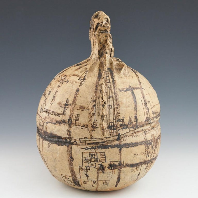 Stoneware Sphere Sculpture by Lies Cosijn circa 1972 For Sale at 1stDibs