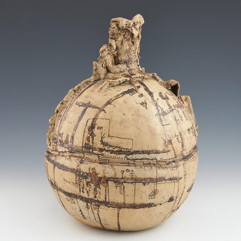 Stoneware Sphere Sculpture by Lies Cosijn circa 1972 For Sale at 1stDibs