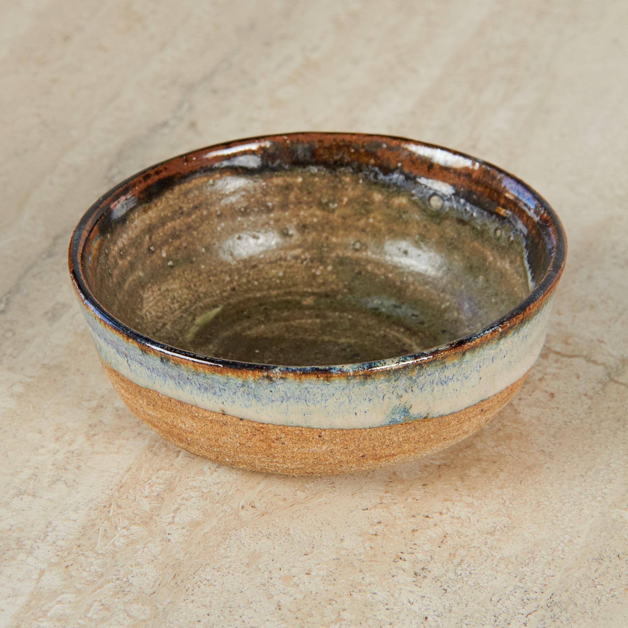 Stoneware Studio Ceramic Bowl with Glaze For Sale at 1stDibs