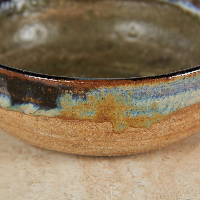 Stoneware Studio Ceramic Bowl with Glaze For Sale at 1stDibs