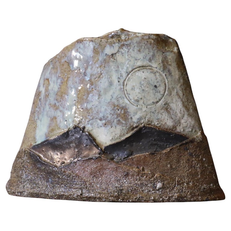 Stoneware Vase by Claude Gaget - La Borne, 1970, Mountains and Sunset ...