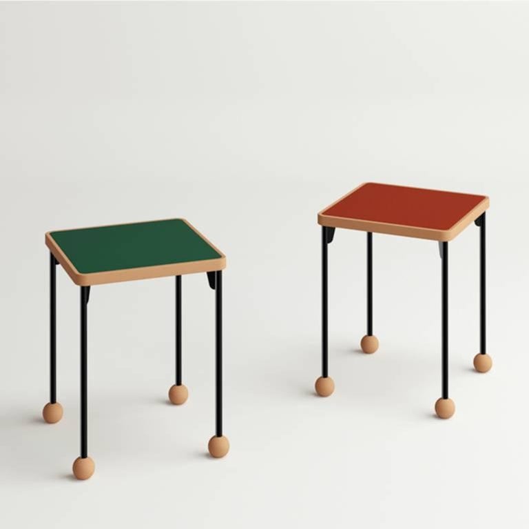 Contemporary Bauhaus Style Stool or Side Table in Metal and Wood For ...