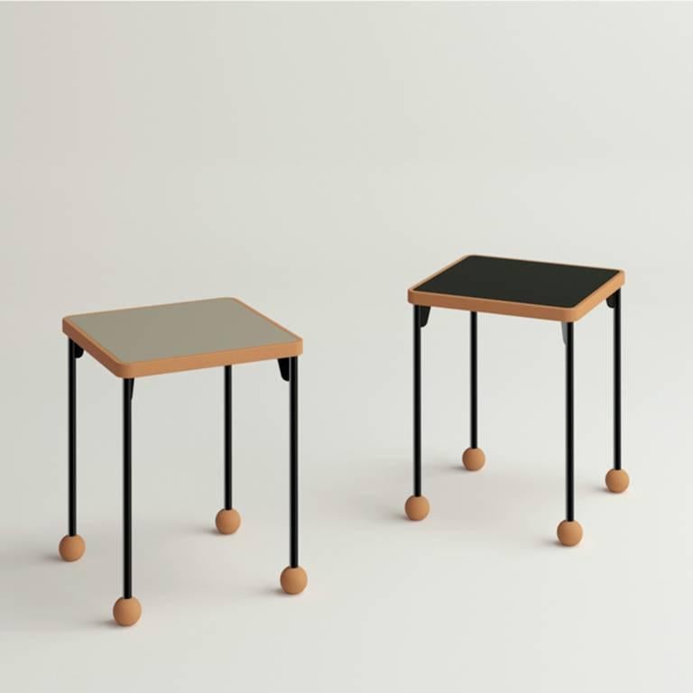 Contemporary Bauhaus Style Stool or Side Table in Metal and Wood For ...