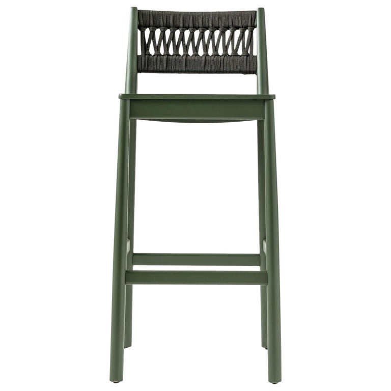 Hocker Art 0028 Julie Hocker aus Buchenholz, bemalt mit farbigem Seil ...