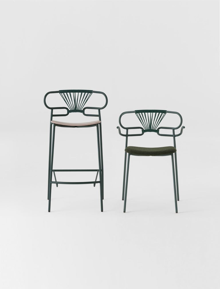 Stool Art 0049 Genoa Metal Frame Varnish and Back in Colors Rope For ...