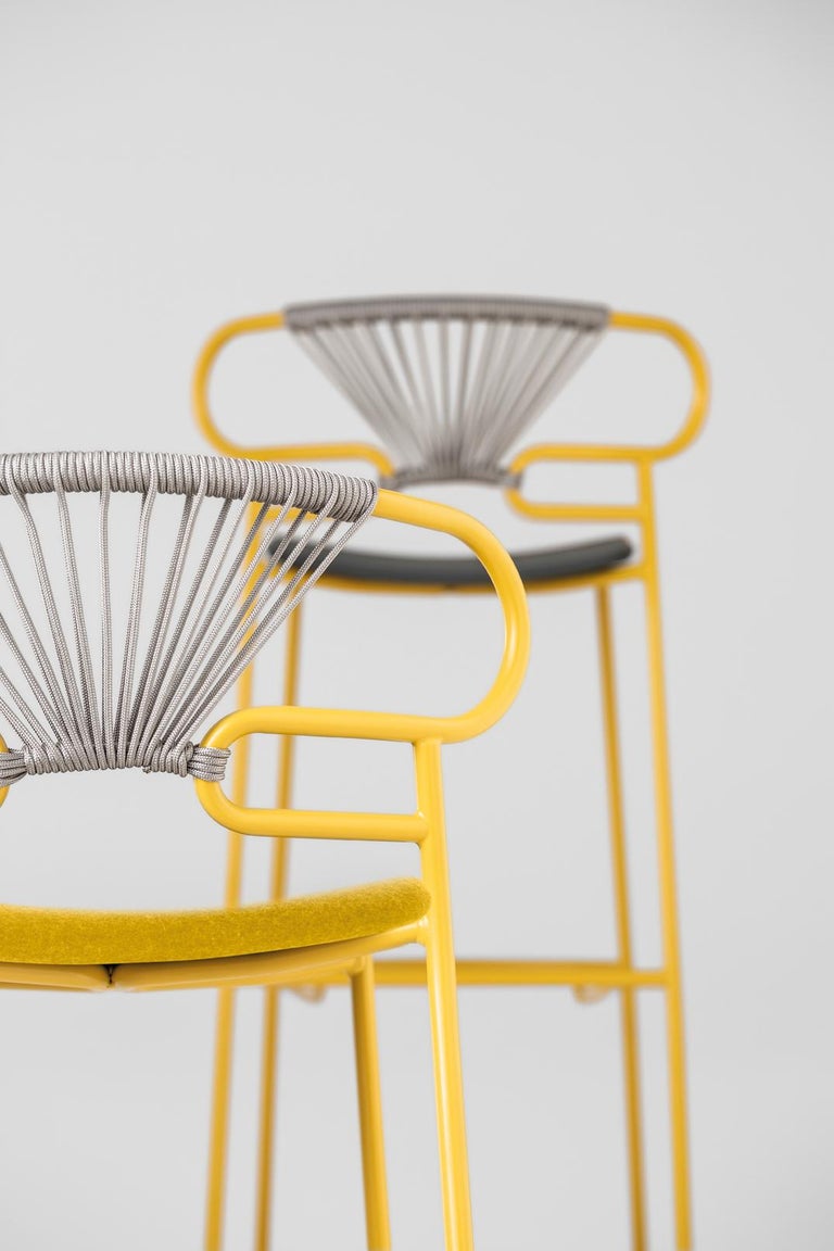 Stool Art 0049 Genoa Metal Frame Varnish and Back in Colors Rope For ...