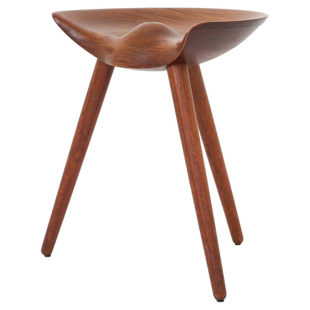 Mogens Lassen Teak Stool for K. Thomsen, Denmark For Sale at 1stDibs