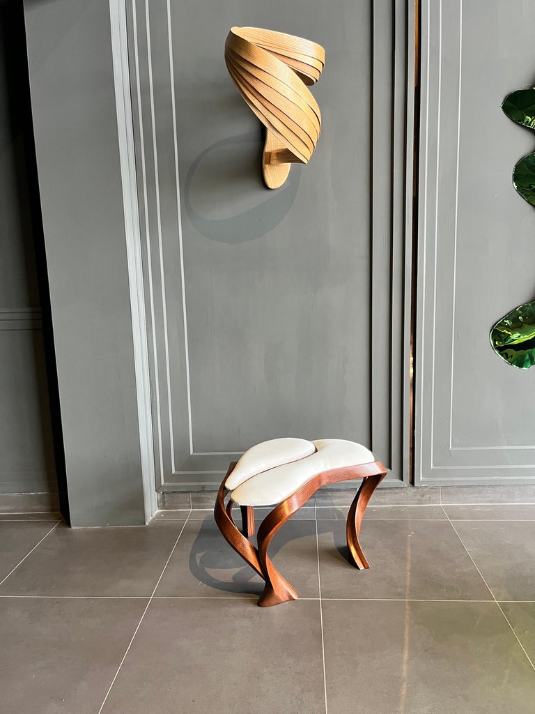 Stool by Raka Studio in Bent Ash Wood For Sale at 1stDibs