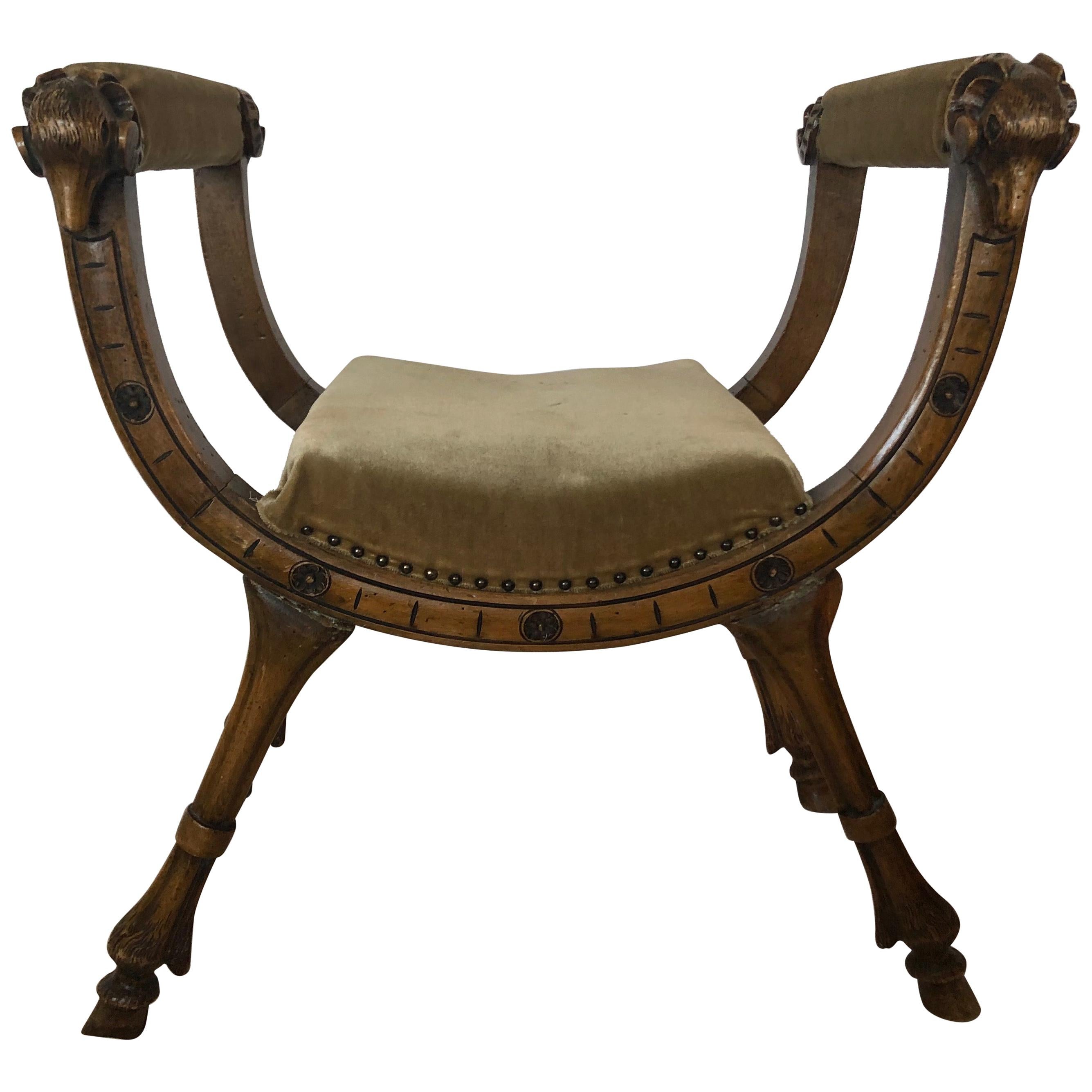 Pair Of French Empire Style Painted Stools at 1stDibs