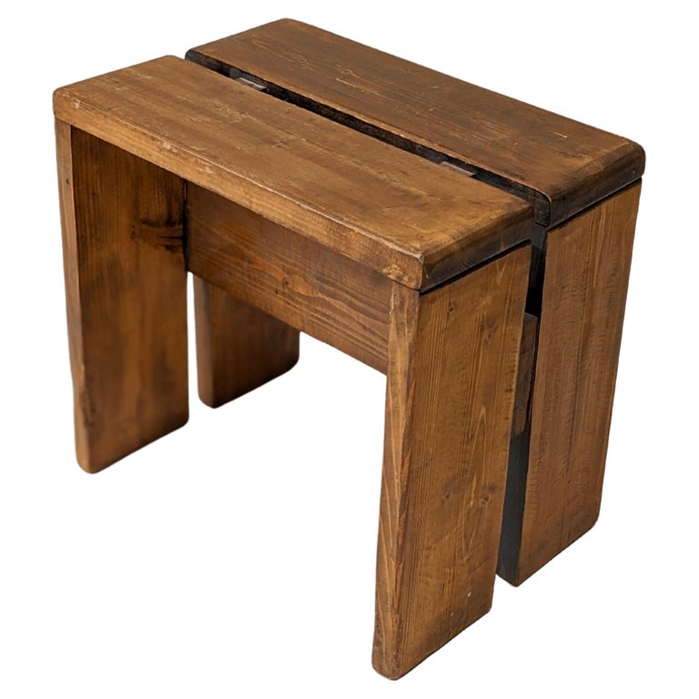 Stool for the "les Arcs" flats by Charlotte Perriand. at 1stDibs