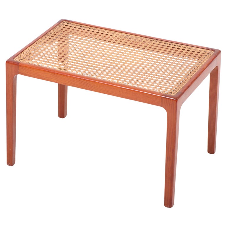 Stool in Pine and Cane, Made in Denmark, 1950s For Sale at 1stDibs