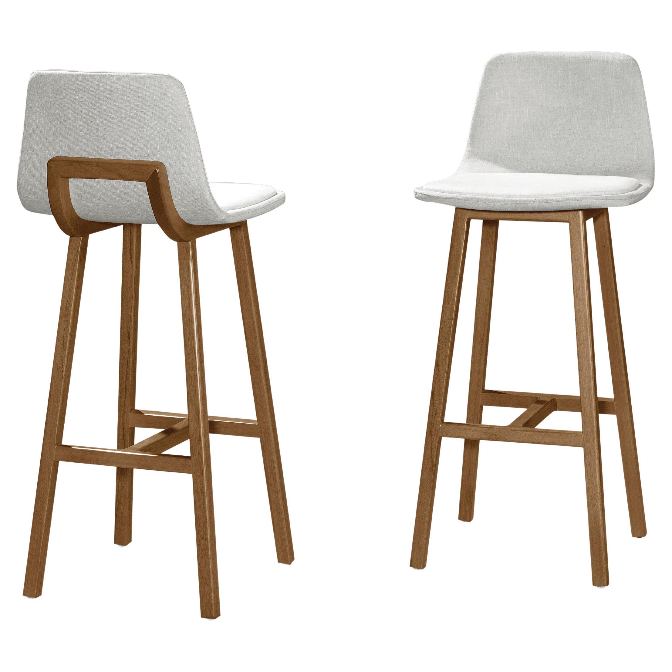 Unique English Leather Seat Pub Stool at 1stDibs