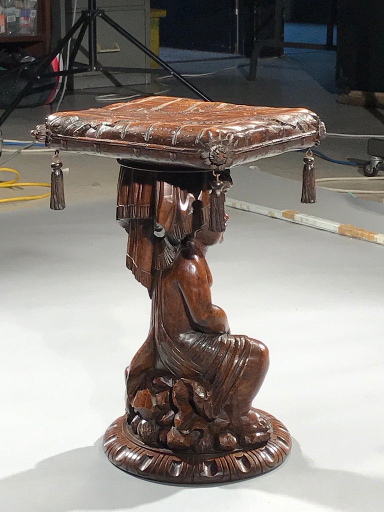 Stool, Walnut, Venetian, Putti, Cherub, Amorini, Grotto, Baroque For ...
