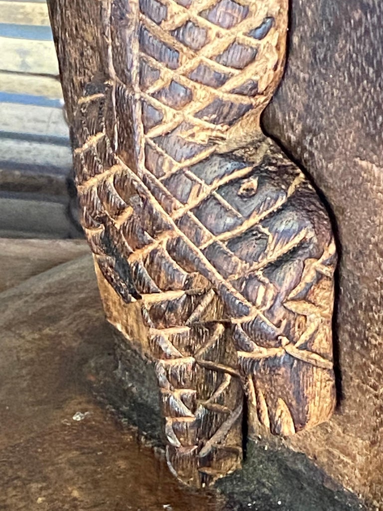 Stools in Wood with Carved Details, African Style Vintage, Set of 2 at ...