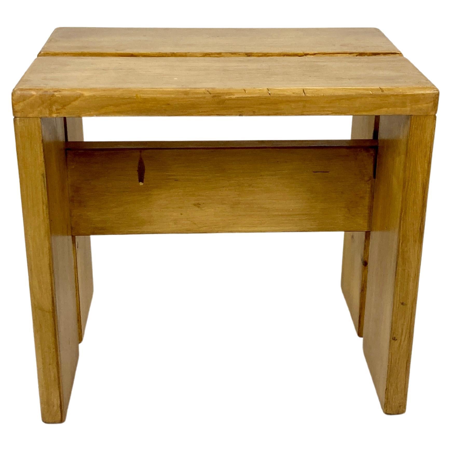 Rustic oak stool / side table, Netherlands 1960s For Sale at 1stDibs