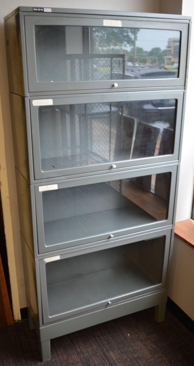 Storage File Cabinet Lawyer's Barrister Bookcase, Steel, Glass Doors at ...