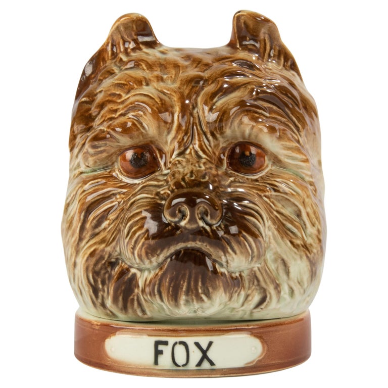Storage jar Ceramic Fox Terrier Dog For Sale at 1stDibs