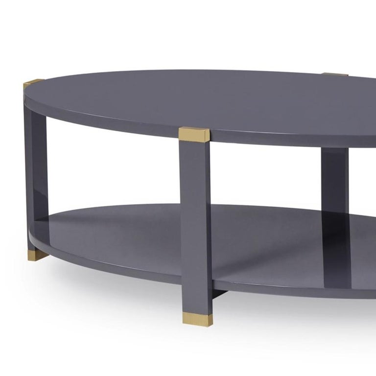 Storm Grey Lacquered Coffee Table at 1stDibs