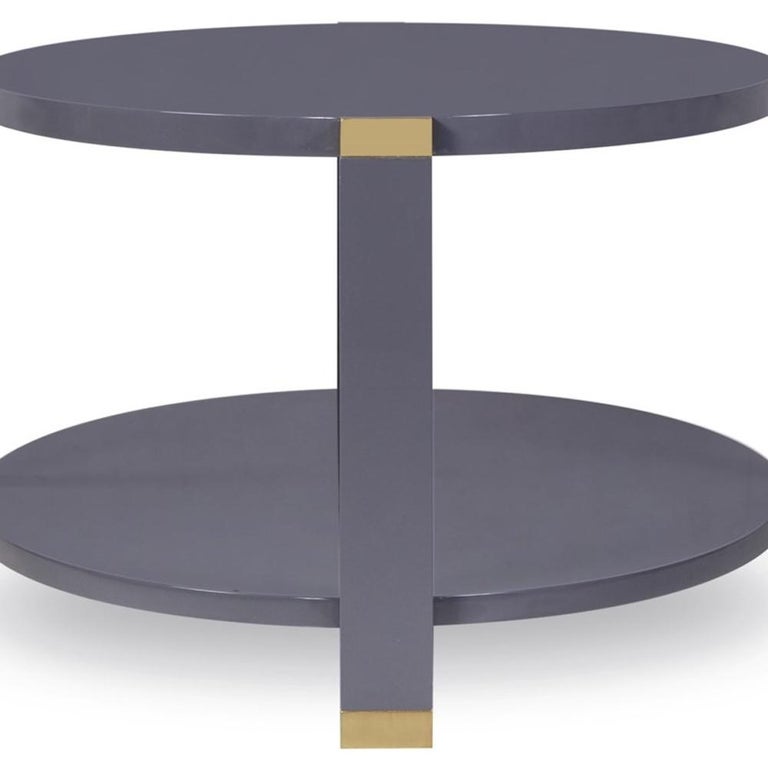 Storm Grey Lacquered Coffee Table at 1stDibs