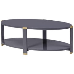 Storm Grey Lacquered Coffee Table at 1stDibs