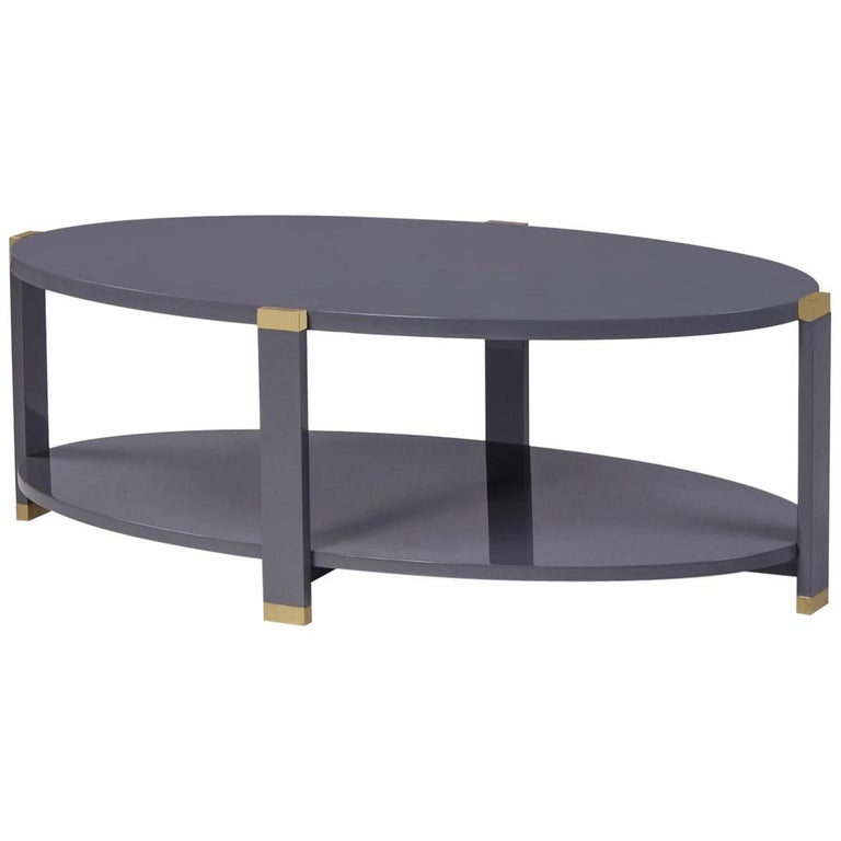 Storm Grey Lacquered Coffee Table at 1stDibs