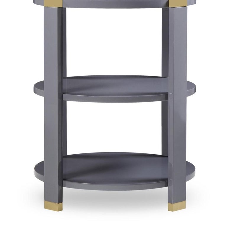 Storm Grey Lacquered Side Table at 1stDibs