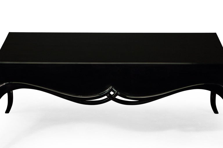 Stormy Coffee Table or Nightstand in Black Veneered Solid Mahogany For ...