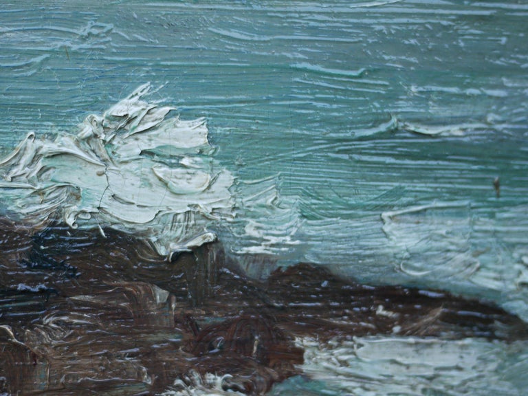 Stormy Sea French Oil on Canvas, Yvonne Letourneux For Sale at 1stDibs