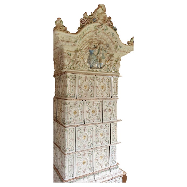 Cooker tiles from tiled cooker Meissen For Sale at 1stDibs