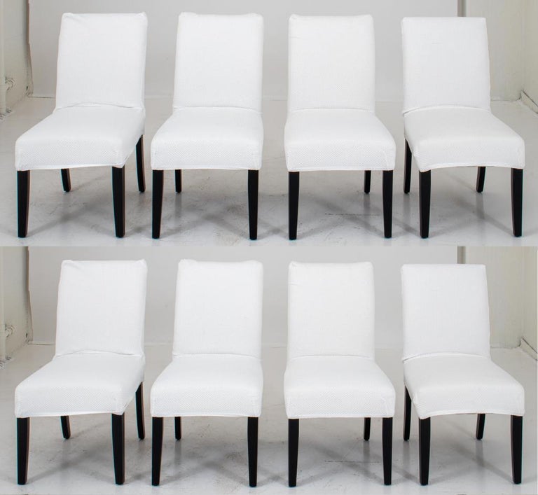Straight-Backed Upholstered Dining Chairs, 8 For Sale at 1stDibs