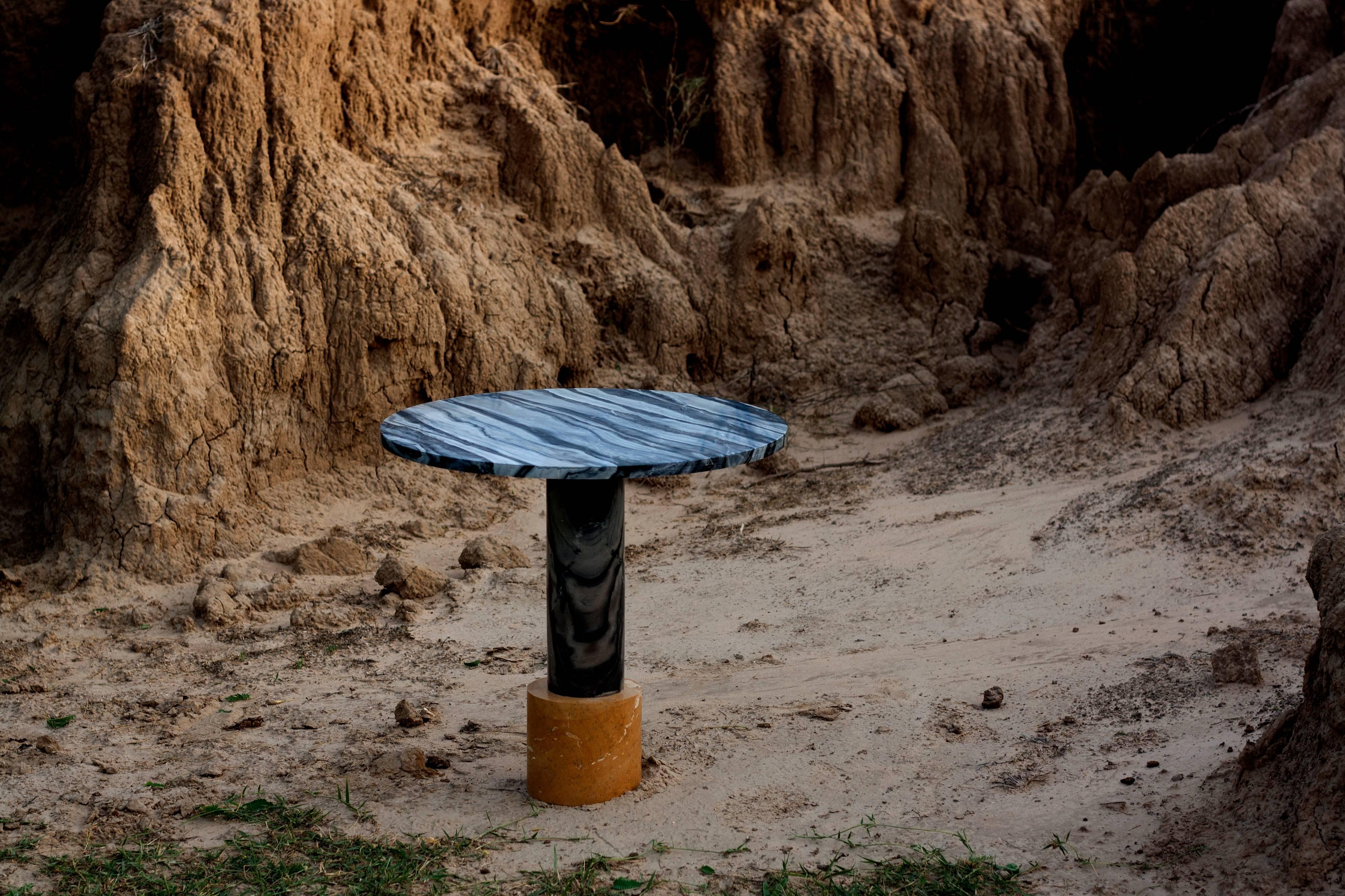 Strata Cocktail Table in Dune Yellow and Molten Black Marble by Raw Material For Sale at 1stDibs ...