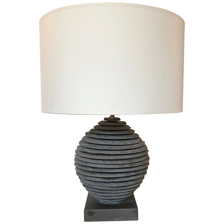 Strata Slate Sphere Table Lamp For Sale at 1stDibs