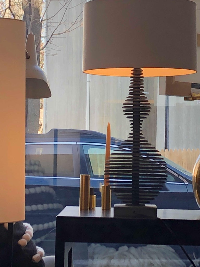 "Strata" Slate Tall Double Sphere Lamp For Sale at 1stDibs