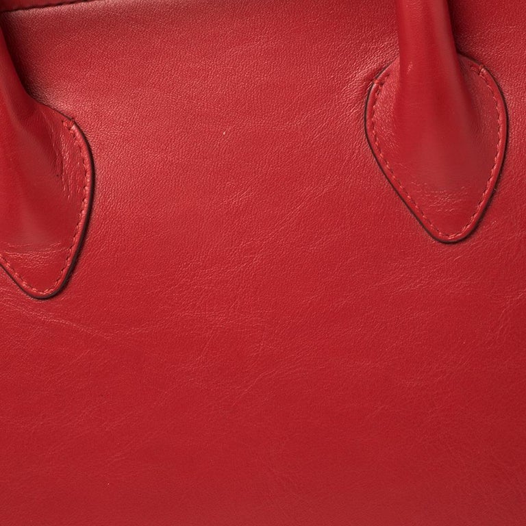 Strathberry Red Leather Midi Tote at 1stDibs