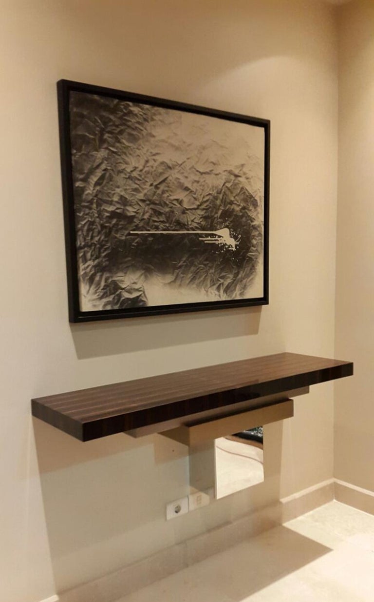 Stratos S, Console, Wall Mounted with Natural Macassar Top For Sale at ...