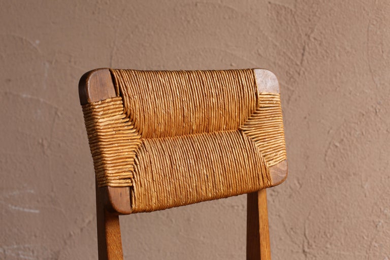 Straw Chair by Marcel Gascoin For Sale at 1stDibs