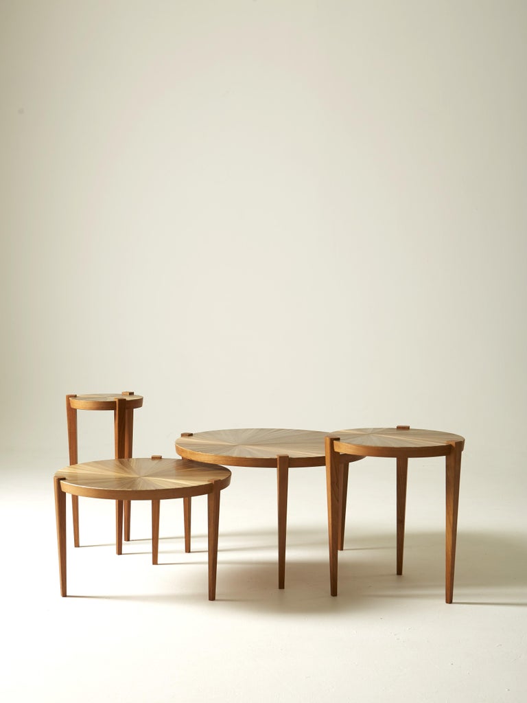 Straw marquetry nesting tables For Sale at 1stDibs