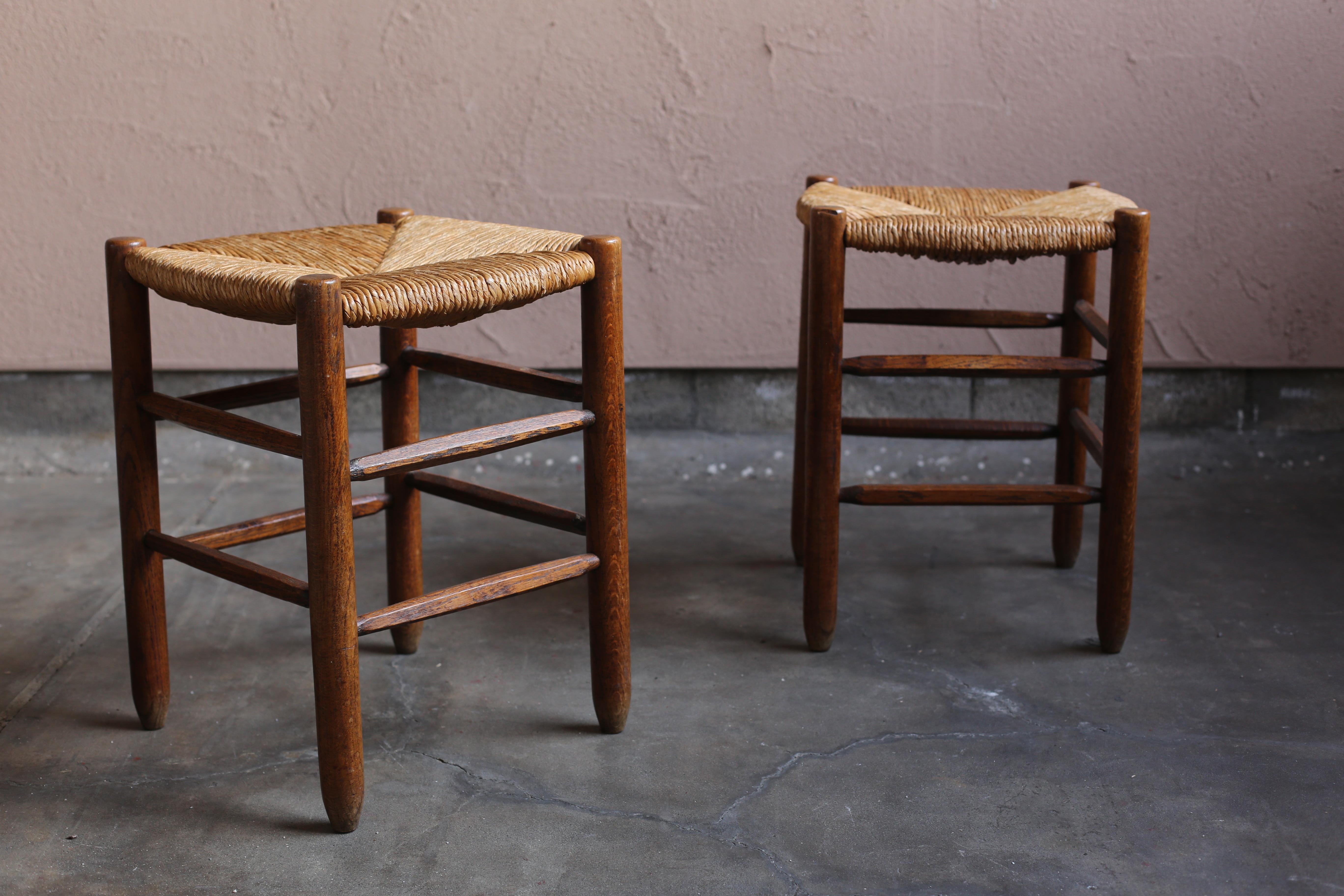 Straw Stools n ° 17 by Charlotte Perriand at 1stDibs