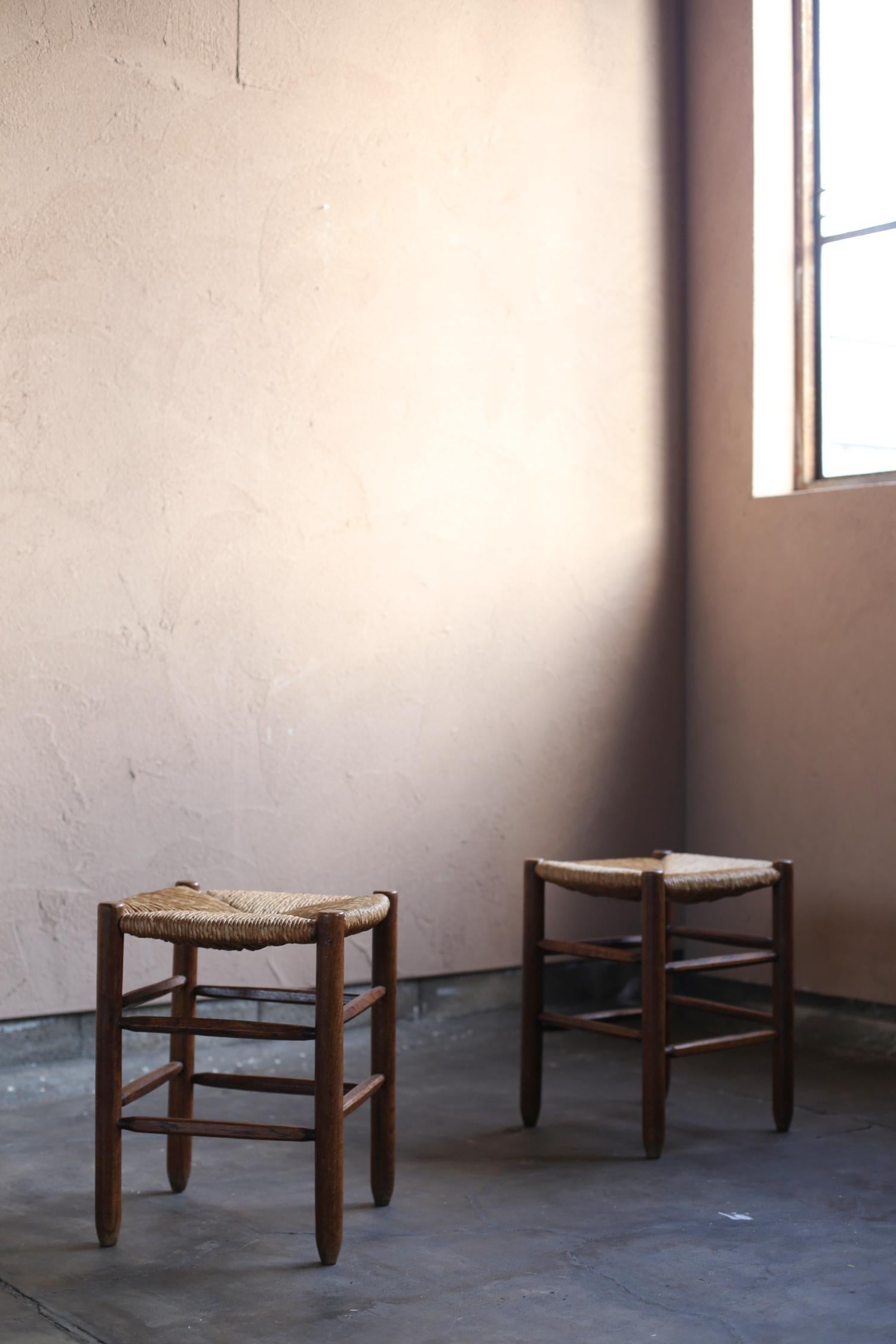 Straw Stools n ° 17 by Charlotte Perriand at 1stDibs