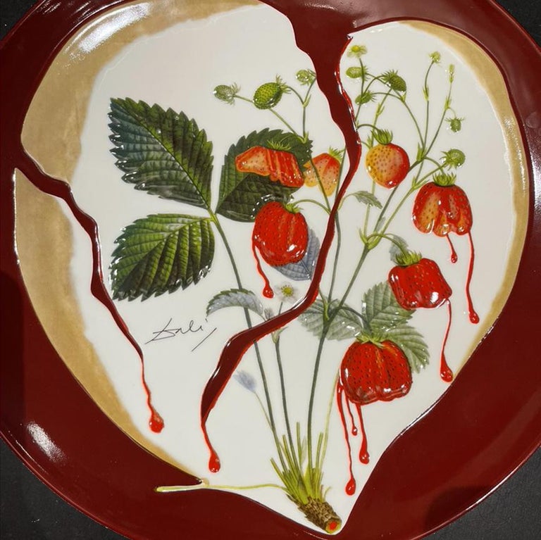 Strawberries Heart Signed by Dali Large Dish Limited Edition Limoges at ...