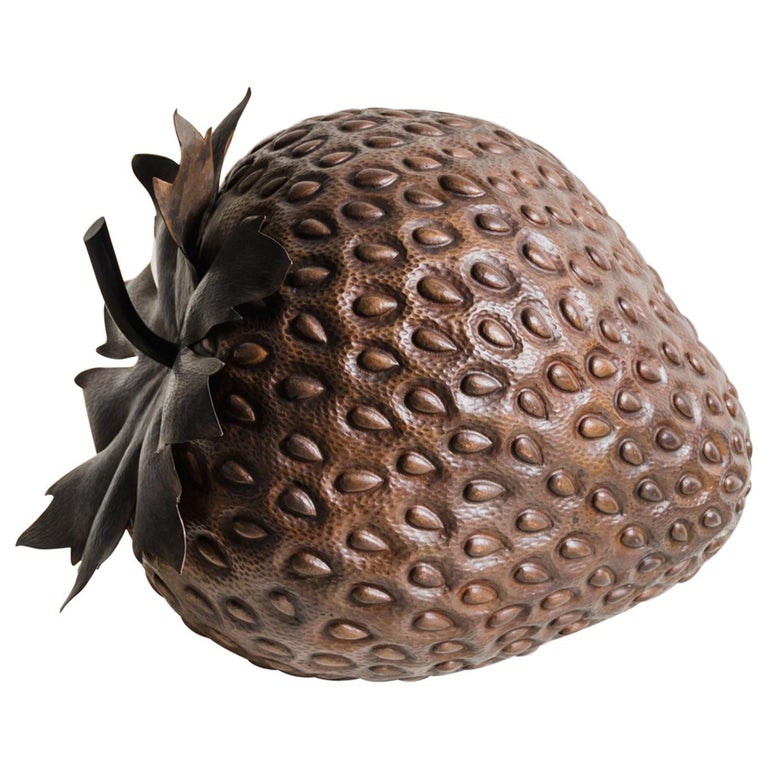 Strawberry Sculpture, Copper by Robert Kuo, Hand Repousse, Limited ...