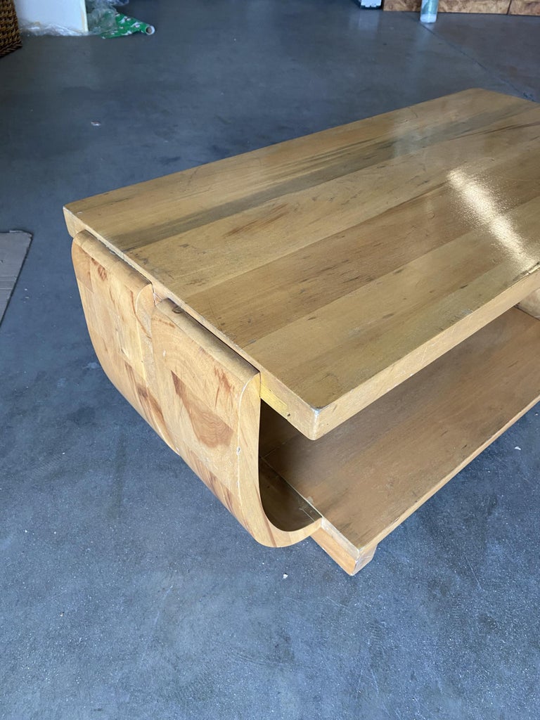 Streamline Art Deco Natural Stain Mahogany Coffee Table by Brown ...