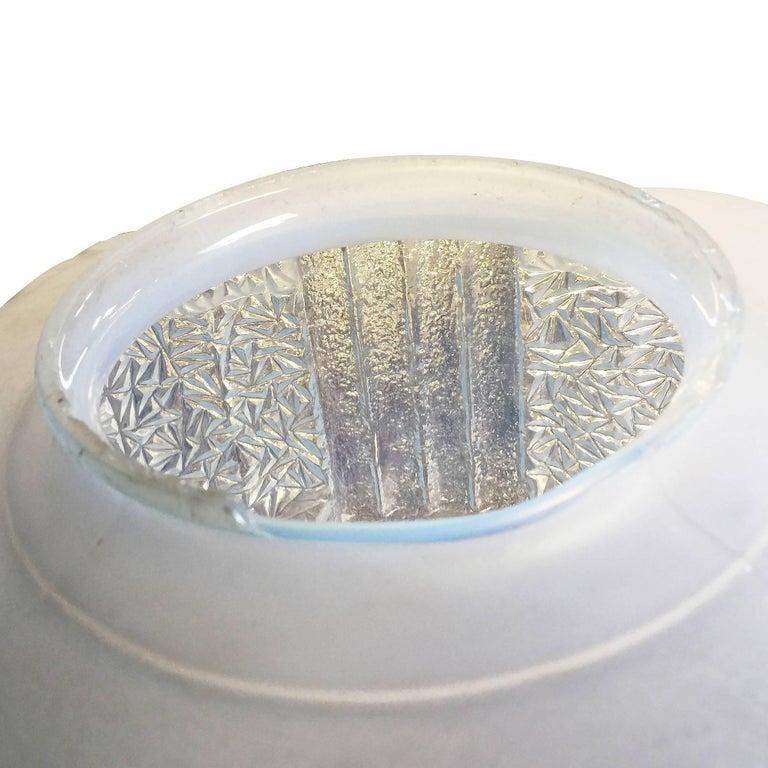 Streamline Ceiling Pendant with Blue Glass Stepped Glass Globe at 1stDibs