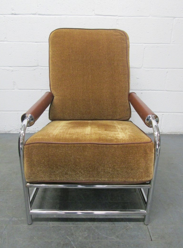 Streamline Chrome Lounge Chair after Gilbert Rohde at 1stDibs