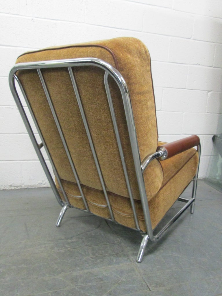 Streamline Chrome Lounge Chair after Gilbert Rohde at 1stDibs