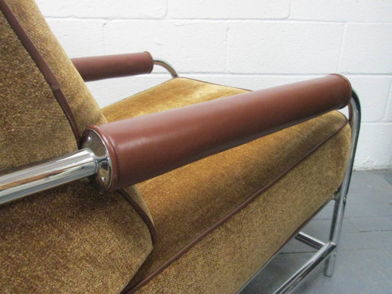 Streamline Chrome Lounge Chair after Gilbert Rohde at 1stDibs