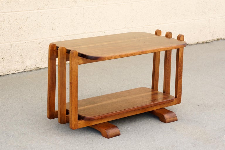 Streamline Moderne Oak Side Table in the Style of Gilbert Rohde at 1stDibs