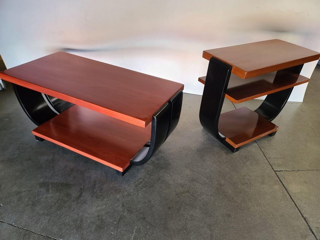 Streamline Two Tone Coffee and Side Table by Gilbert Rohde for Brown ...